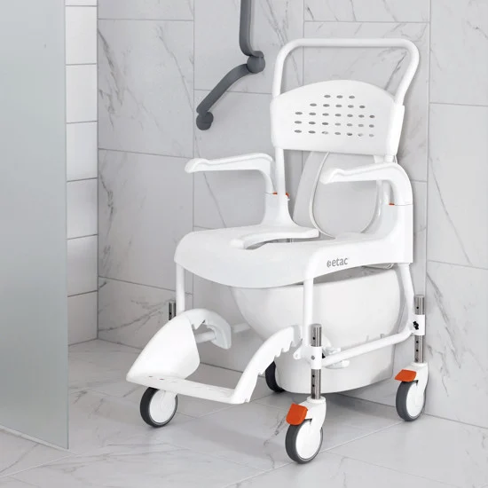 Etac Clean White Shower Commode Chair | Health and Care