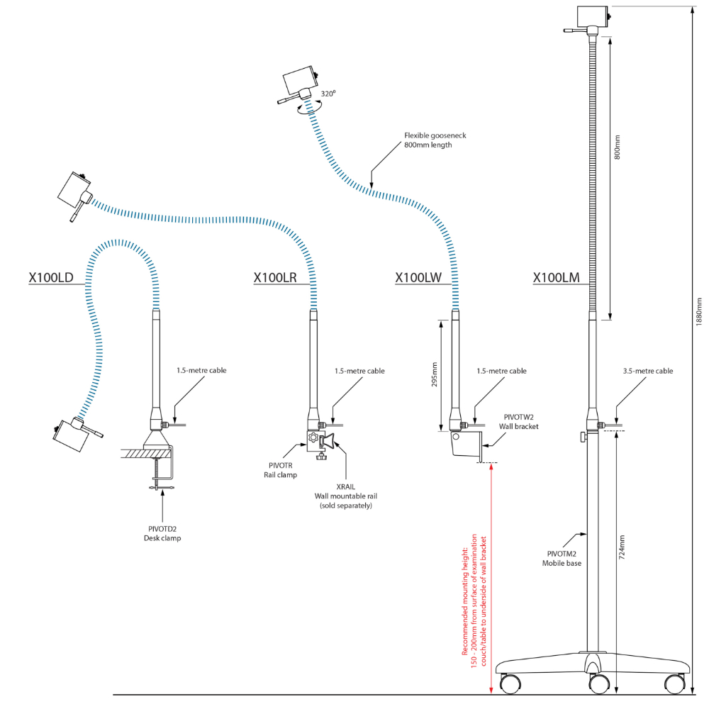 Daray X100 LED Flexible Medical Examination Light | Health and Care