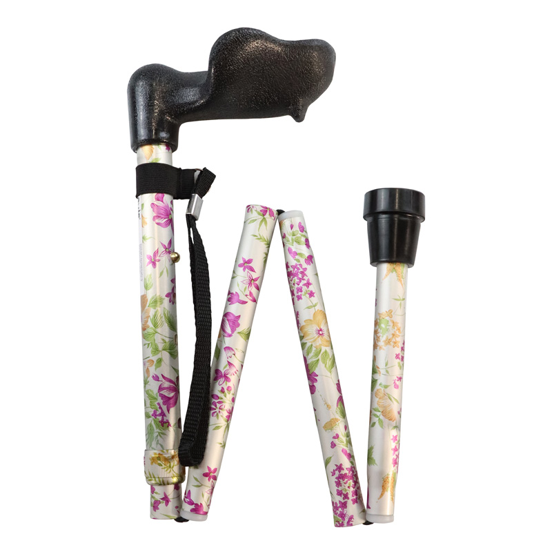 Homecraft Woodland Flower Folding Comfy Grip Walking Stick | Health and ...