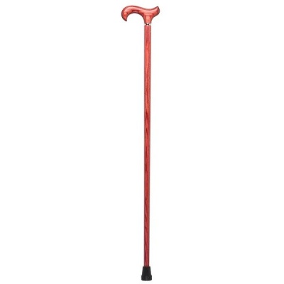 Red Cane w/ Derby Handle and Chrome Collar | Health and Care
