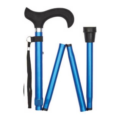 Metallic Blue Adjustable Walking Stick | Health and Care