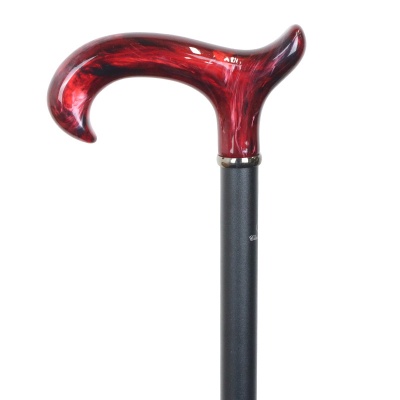Adjustable Aluminium Black/Garnet Derby Cane | Health and Care