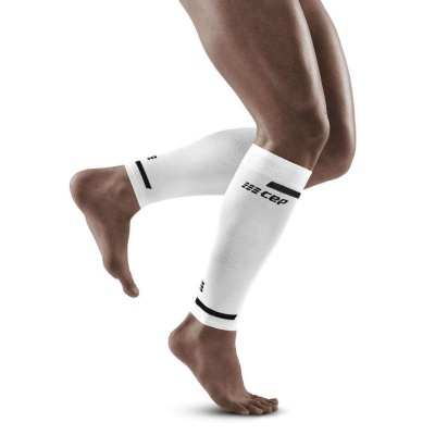CEP White Compression Running Calf Sleeves | Health and Care