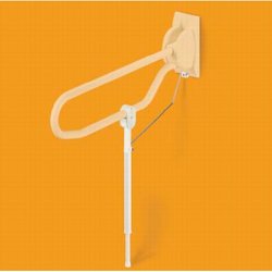 Toilet Drop Down Grab Rails With Support Leg | Health and Care