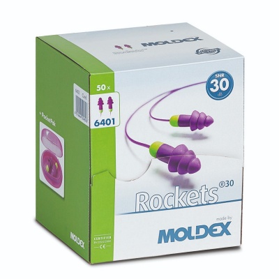 Moldex Rockets 6401 Earplugs With Cords (Box of 50 pairs) | Health and Care
