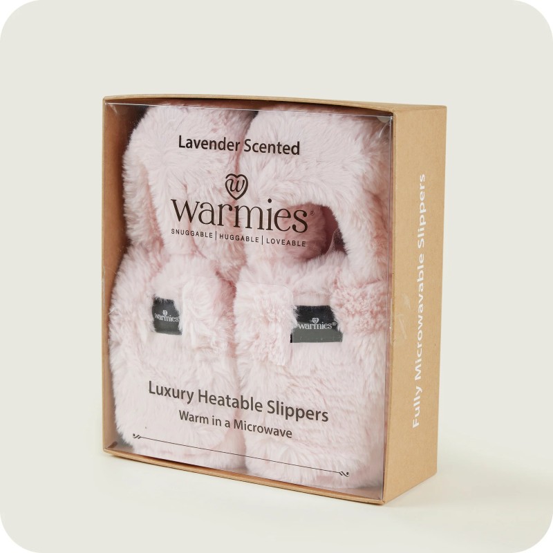 Warmies Luxury Soft Fur Slippers (Pink) | Health and Care