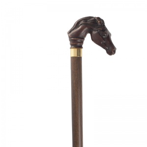 Brown Horse-Head Hardwood Cane | Health and Care