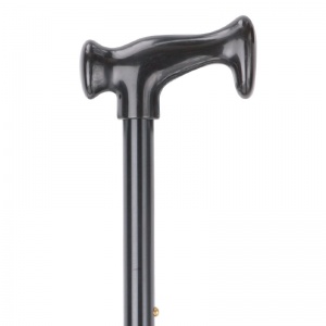 Economy Height-Adjustable Black Walking Stick with Moulded Handle ...