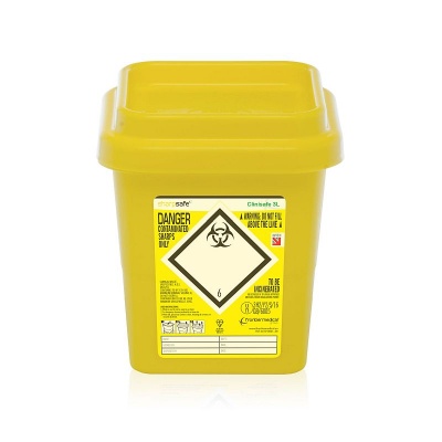 Clinisafe 60L Clinical Waste Yellow Bin 10 Pack | Health and Care