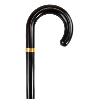 Collared Black Cane with Crook Handle | Health and Care