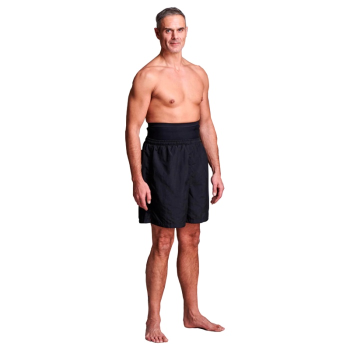 CUI Men's Navy Ostomy Twin Pocket Trunks | Health and Care