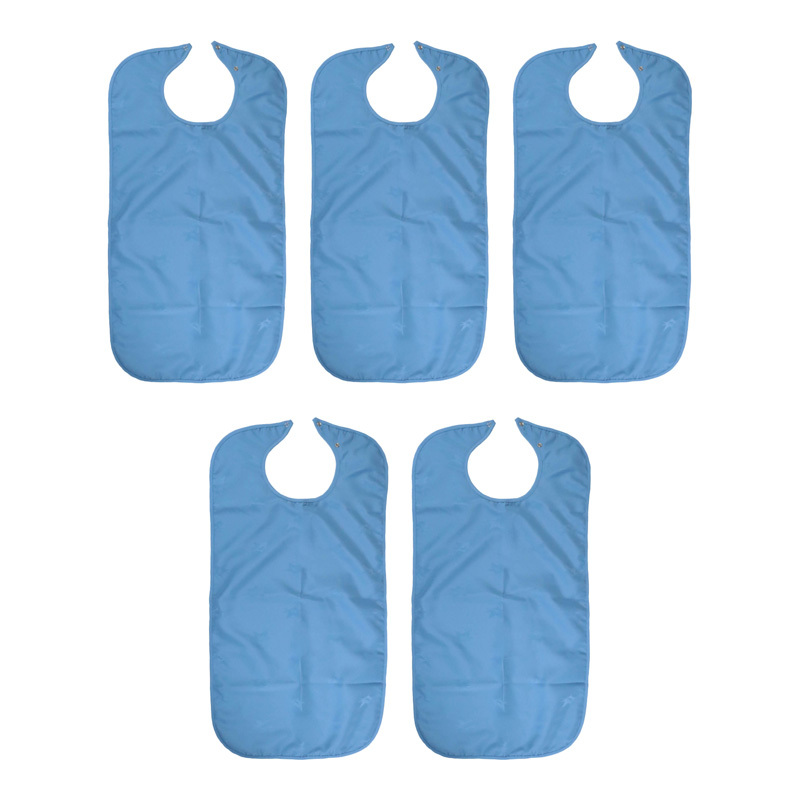 Pack of Five Dignified Adult Bibs (Blue) | Health and Care