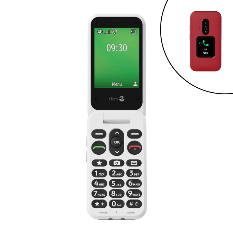 Doro 1380 Easy Mobile Phone (Red) | Health and Care