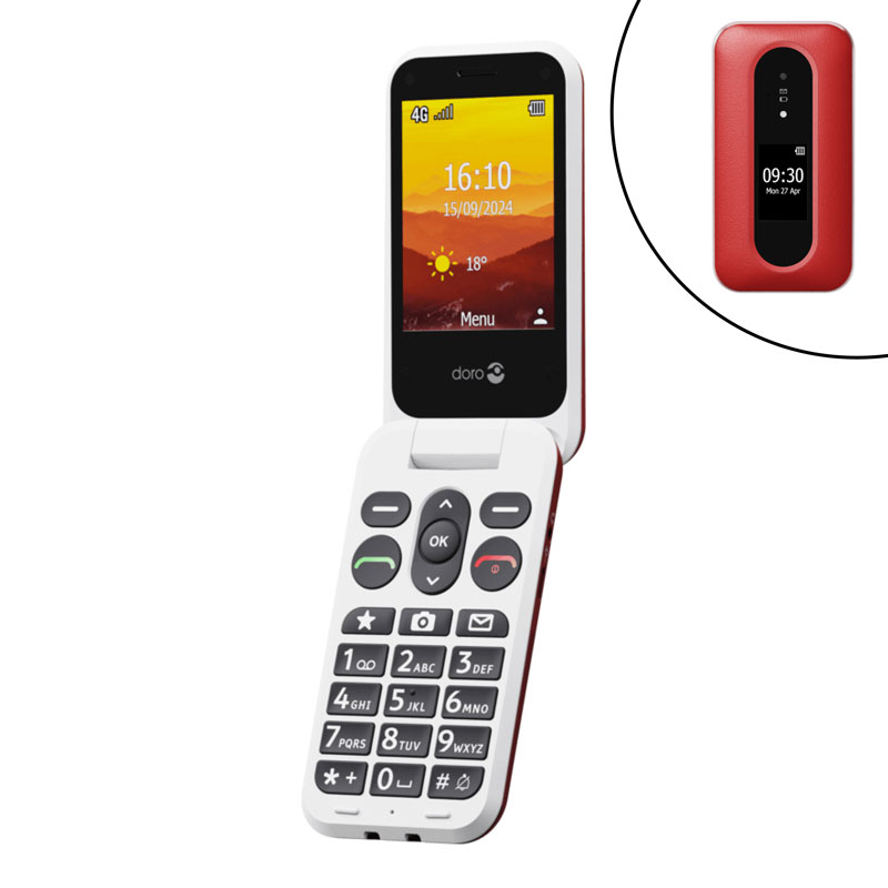 Doro 1380 Easy Mobile Phone (Red) | Health and Care