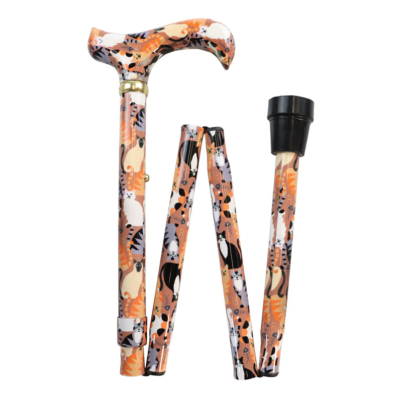 Adjustable Aluminium Derby Walking Cane (Cats) | Health and Care