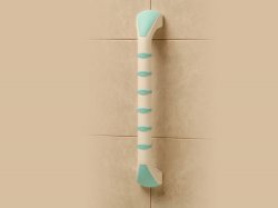 Prima Angled Grab Bar in White and Mint 16" / 40cm | Health and Care