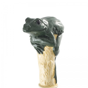 Hand Painted Green Frog Hardwood Cane | Health and Care