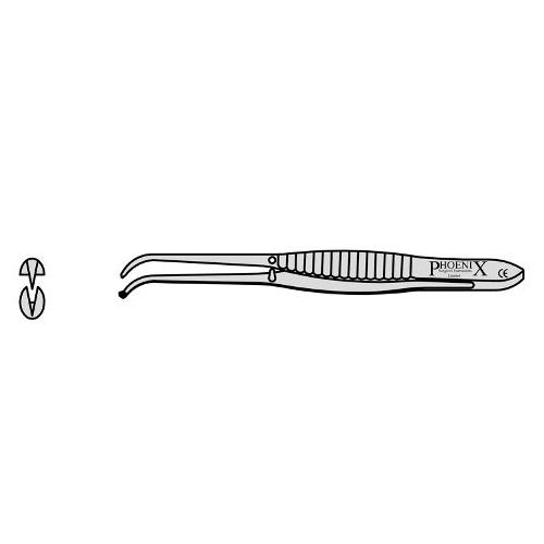 Iris Dissecting Forceps With 1 Into 2 Teeth 100mm Curved | Health and Care