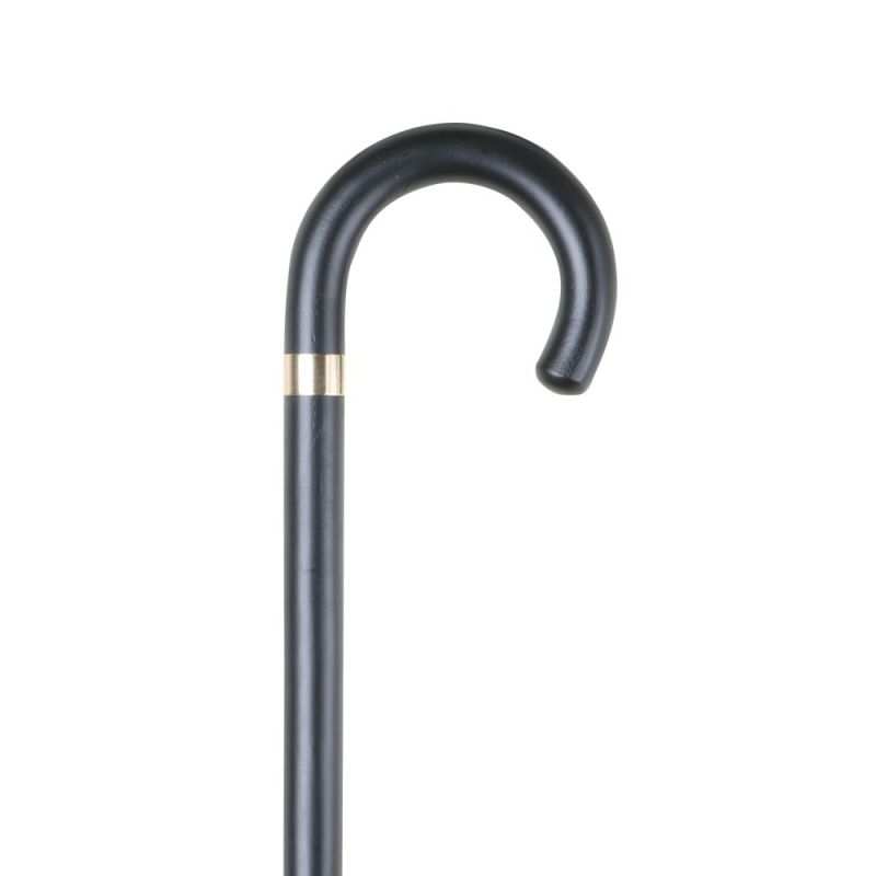 Collared Black Cane with Crook Handle | Health and Care