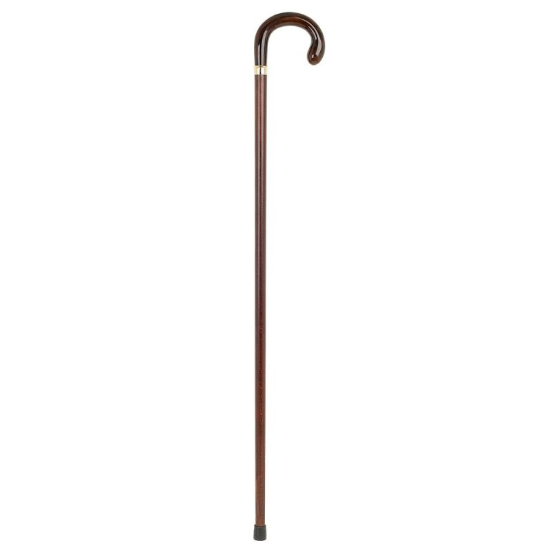 Brown Walking Cane with Crook Handle | Health and Care
