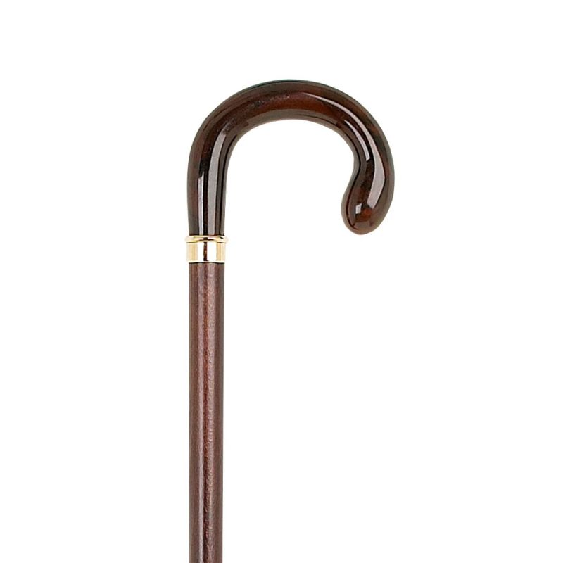 Brown Walking Cane with Crook Handle | Health and Care
