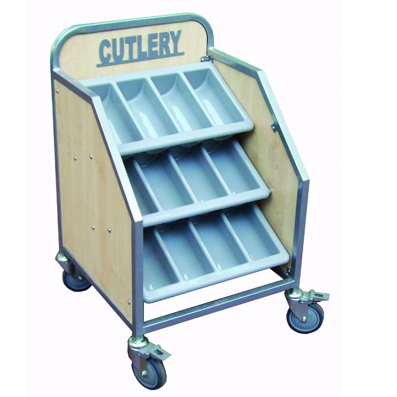 School Canteen 3 Tier Cutlery Trolley | Health and Care