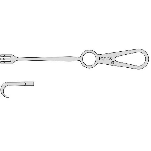 Cairn (Rake) Scalp Retractor With 3 Prongs 16mm Sharp 210mm Straight ...