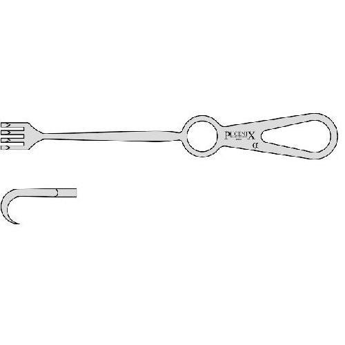 Cairn (Rake) Scalp Retractor With 4 Prongs 19mm Sharp 210mm Straight ...