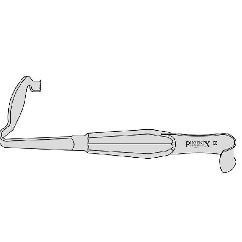 Rowe Buccal Double Ended Flat Retractor Curved To Left With Hollow ...
