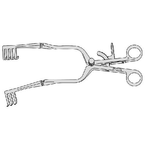 Cone Laminectomy Retractor 3 Into 4 Teeth With Hinged Arms And Ratchet ...