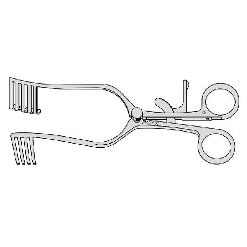 Travers Retractor With 4 Into 5 Teeth Blunt With Ratchet 210mm | Health ...