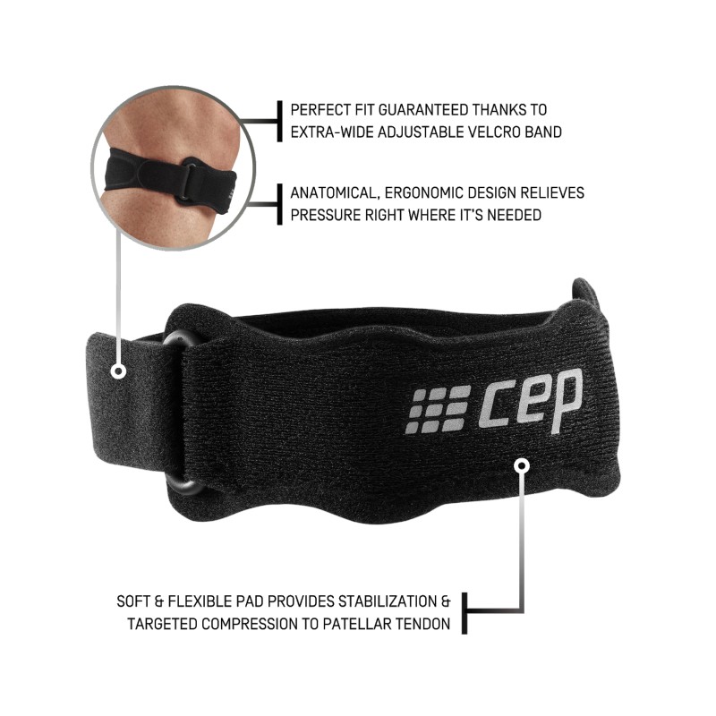 CEP Mid-Support Unisex Patella Strap Black | Health and Care