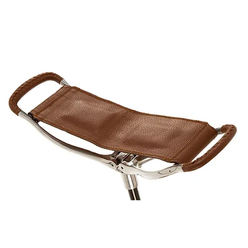 Shooting Stick with XL Tan Leather Seat | Health and Care