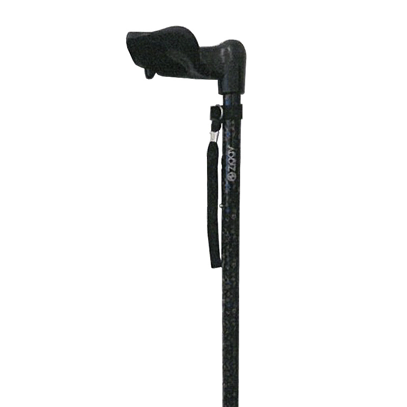 Black Floral Shock-Absorbing Walking Stick | Health and Care