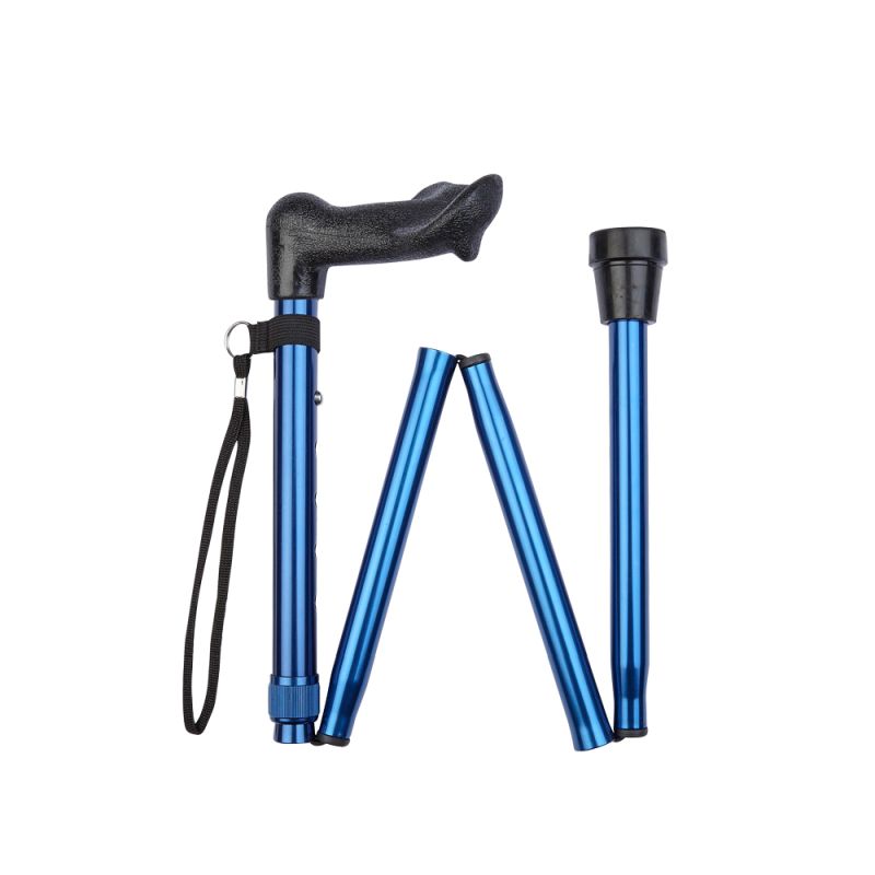 Blue Economy Anatomical Height-Adjustable Folding Cane | Health and Care