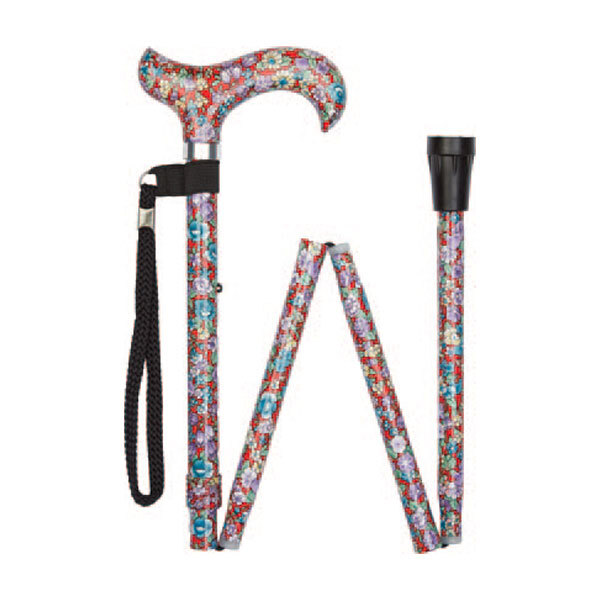 Ziggy Red Floral Derby Walking Stick | Health and Care