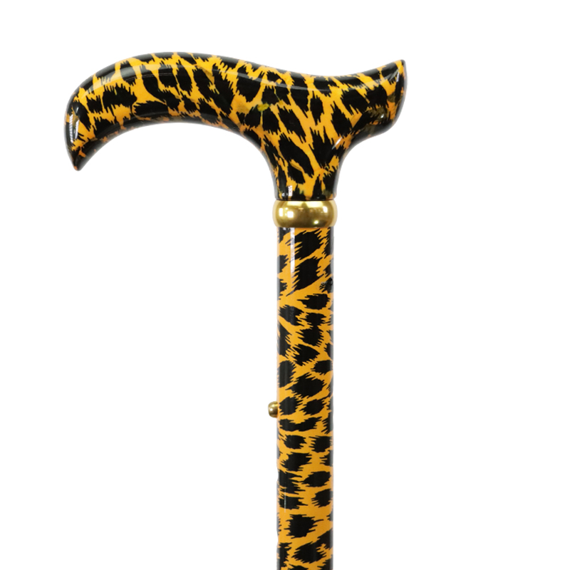Leopard-Pattern Derby Walking Stick | Health and Care