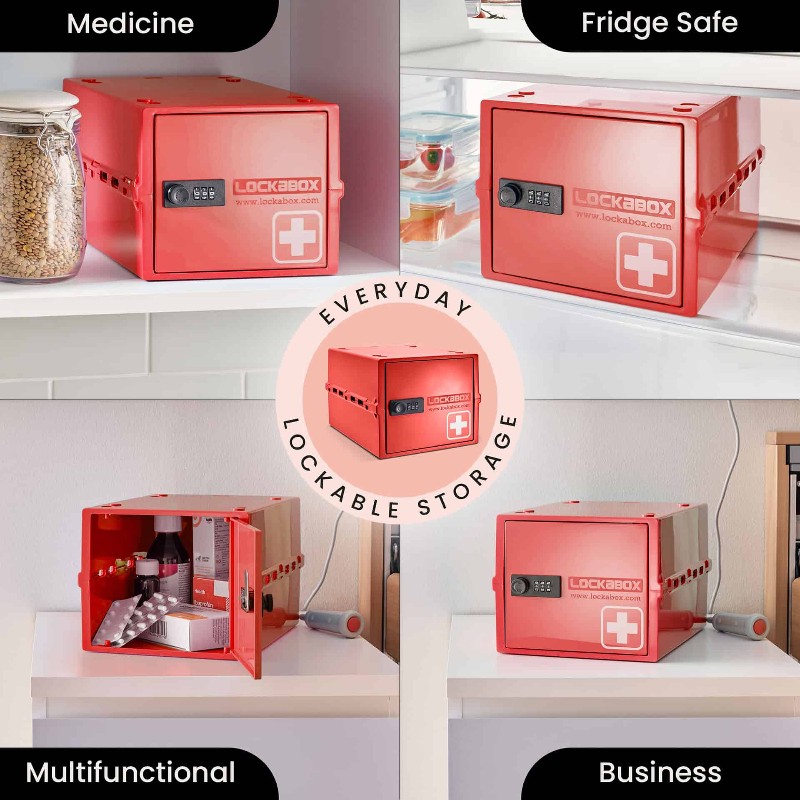Lockabox One™ Lockable Storage Box (Red) | Health and Care