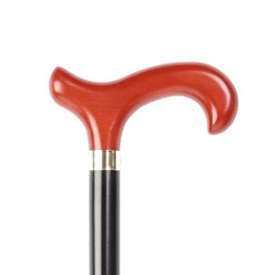 Black and Red Derby Handle Wooden Walking Stick | Health and Care