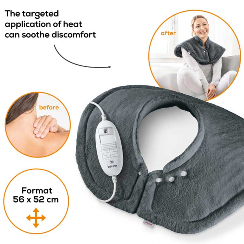 Beurer Grey Shoulder and Neck Heat Pad HK54 | Health and Care