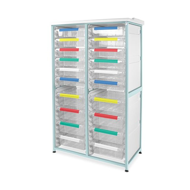 Bristol Maid Double-Column Caretray Rack with Twelve Shallow Trays and ...