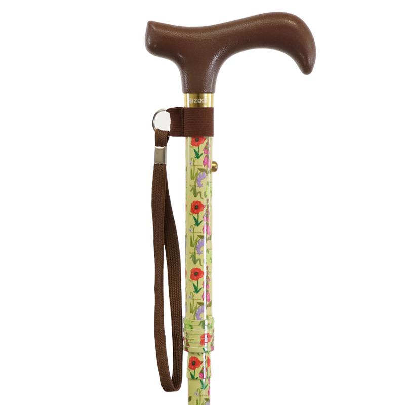 Folding Wild Flowers Adjustable Walking Stick | Health and Care