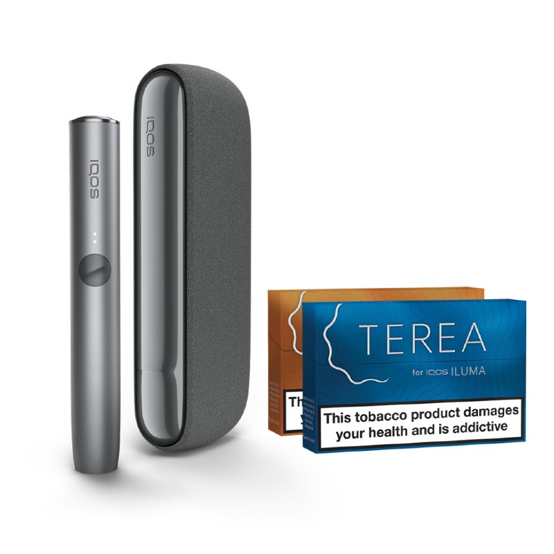 IQOS Iluma Heated Tobacco Device Kit (Grey) | Health and Care