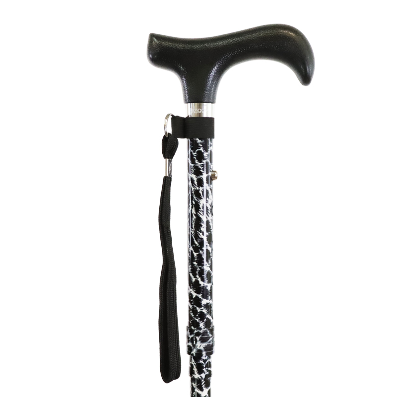 Zebra Print Mini Folding Walking Stick | Health and Care
