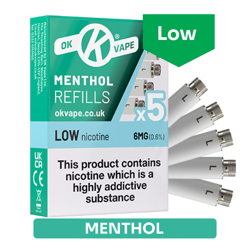 OK Vape E-Cig Low Menthol Refill Cartridges | Health and Care