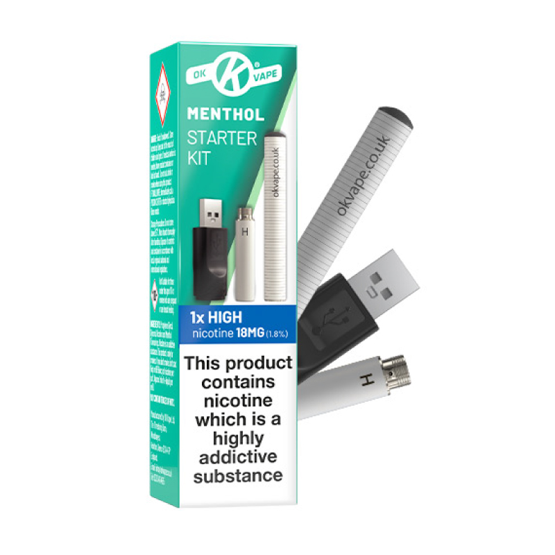OK Vape Menthol E-Cigarette Starter Kit | Health and Care OK Vape Menthol E-Cigarette Starter Kit | Health and Care