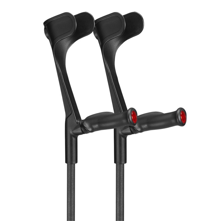 Ossenberg Black Open-Cuff Crutches (Pair) | Health and Care