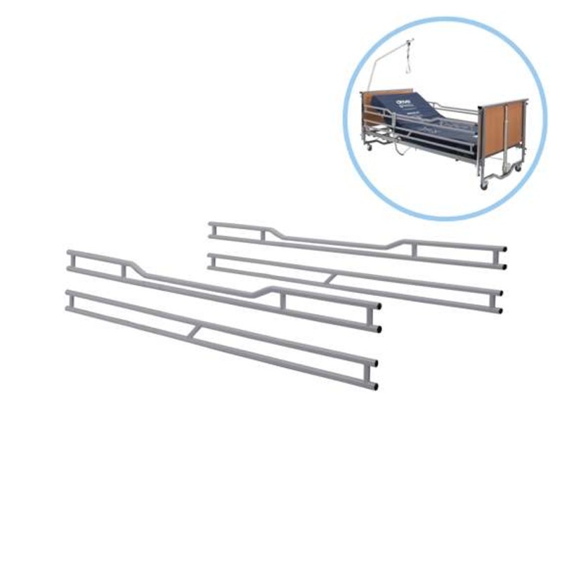 Drive Metal Dipped Side Rail Set (Silver) | Health and Care
