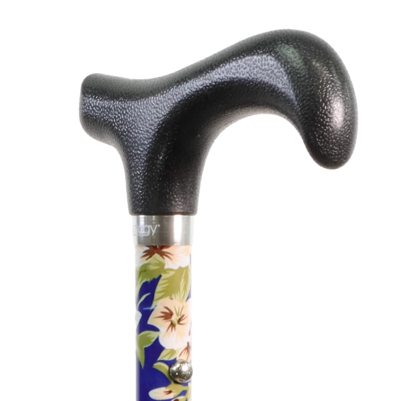 Short Height-Adjustable Mini Folding Blue Morris Derby Walking Stick ...