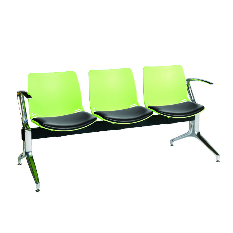 Green 3-Seat Modular Seating - Blk Vinyl | Health and Care